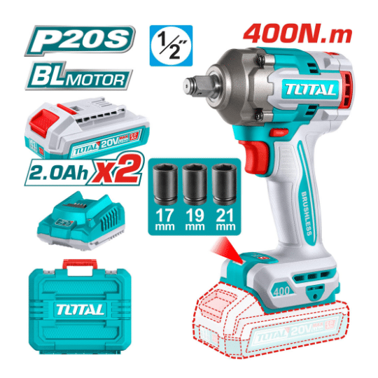 TOTAL აკ. ქანჩის გასაღები (გაიკავიორტი) TIWLI2040 Li-Ion 20V 400 ...